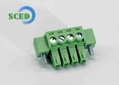 China Brass Clamp Cage Pluggable Terminal Block 3000V AC 10A Phosphor Bronze Screw Termination for sale