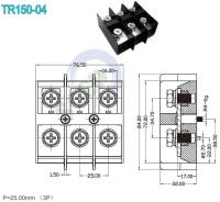 China Polyamide High Current Terminal Block 200A Screw Clamp Panel Mount 175A for sale