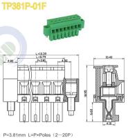 China Pluggable Terminal Block 3000V AC Screw M2 12-24 AWG UL94-V0 2-24 Positions for sale