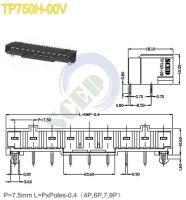 China 19.2x95mm Plug In Terminal Block containing Poles 2P to 24P and Brass Metal Parts suitable for Electrical Control Panels for sale