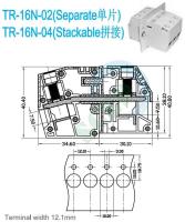 China Stripping Length 24mm Panel Connection Blocks with Number of Poles 2 To 24 Poles Providing and Connections in Electrical Control Panels for sale