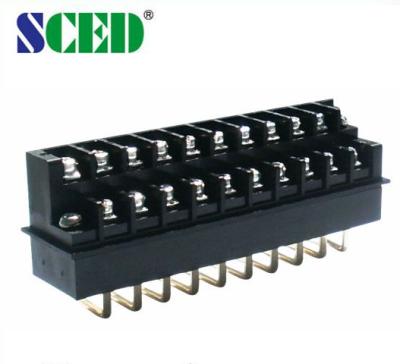China 7.62mm Barrier Strip Terminal Block 300V 15A Black M3 Screw Connector for Power for sale