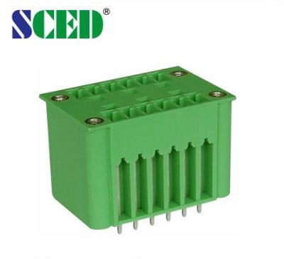 China Male Type PCB Plug In Terminal Block PA66 Green Connector 3.50mm 5.08mm Pitch for sale
