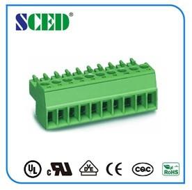 China Female Type PCB Plug In Terminal Block 3.81mm 5.08mm Pluggable Green Connector for sale