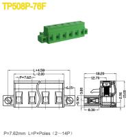 China Plug-in Terminal Block 7.62mm Pitch 300V 18A 2 to 14 Positions Female Connector for sale