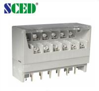 China Dual Row Barrier Terminal Block with Cover M3 Brass Screw 7.62mm Spacing 15A 300V for sale
