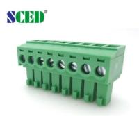China PCB Plug In Terminal Blocks 3.81mm Pitch 8A 300V Electric Power Connector 2-22 Poles for sale