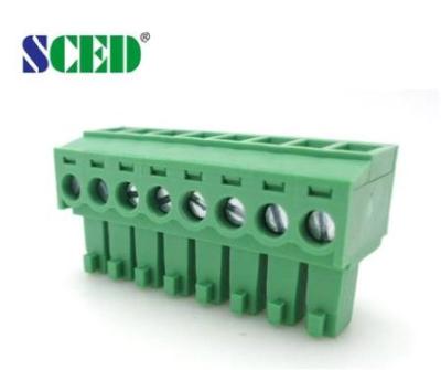 China PCB Plug In Terminal Blocks 3.81mm Pitch 8A 300V Electric Power Connector 2-22 Poles for sale