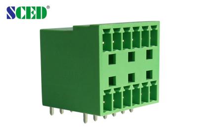 China 3.50mm Pitch Double Level Header Male Sockets Pluggable Terminal Block 300V 8A 2x2P to 24x2P for sale