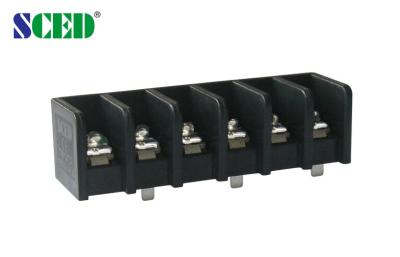 China 12.70mm Pitch Barrier Terminal Block 600V 50A 2-16 Pole Power Distribution Connector for sale
