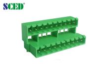 China Plug-in Terminal Block Header 2x2P to 24x2P Male Sockets Pitch 5.08mm 300V 18A for sale