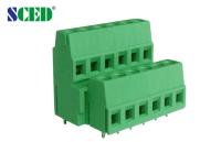 China 2-Level Green PCB Screw Terminal Block Power Connector 300V/10A with 2.5mm² Capacity for sale