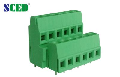 China 2-Level Green PCB Screw Terminal Block Power Connector 300V/10A with 2.5mm² Capacity for sale