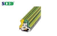 China Ground Terminal Blocks    Terminal Width 6.2mm   AWG 30 - 12     Din Rail Terminal Blocks for sale