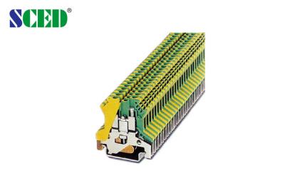 China Ground Terminal Blocks    Terminal Width 6.2mm   AWG 30 - 12     Din Rail Terminal Blocks for sale