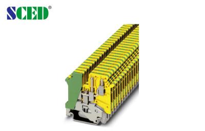 China Width 6.2mm  Din Rail Terminal Blocks  Ground Type AWG 30 - 10 Rail Transportation for sale