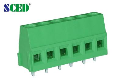 China PCB Mount Terminal Block Pitch 5.0mm 300v 10a Brass Clamp Cage Connection for sale