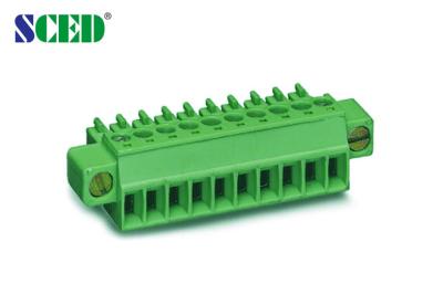 China Flange Female Plug In Terminal Block Screw Type Pitch 3.81mm 300V 8A for Communication for sale