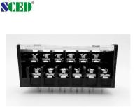 China Double Level Barrier Terminal Block 7.62mm Pitch 300V 15A Black for sale