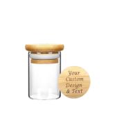 China Food Storage Borosilicate Glass Spice Jar With Bamboo Lid For Herbs Noodles Flour Cereal for sale