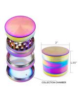 China 4 Layers Rainbow Metal Herb Tobacco Grinder Portable Zinc Alloy for sale