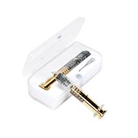 China 1mL Luer Lock Glass Syringe with Metal Golden Plunger for sale