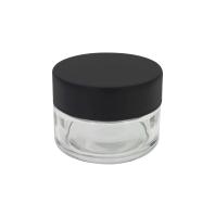 China Clear Glass Weed Jar Airtight Child Resistant Screw Lids For Dry Food Storage for sale
