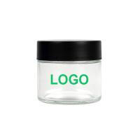 China Clear Glass Weed Jar Airtight Child Resistant Screw Lids For Dry Food Storage for sale