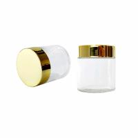 China Clear Glass Weed Jar Airtight Child Resistant Screw Lids For Dry Food Storage for sale