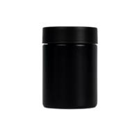 China 5oz Matte Black Glass Weed Jar with Child Resistant Cap for sale