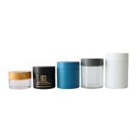 China Stylish 60mm Diameter Glass Storage Jars With Smooth Cap And Kid Resistant Child Lock Certificate for sale