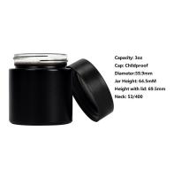 China 3oz / 90ml Capacity Glass Weed Jar D60 * H52 Mm Size for sale