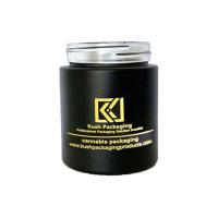 China 5oz Matte Black Glass Weed Jar with Child Resistant Cap for sale