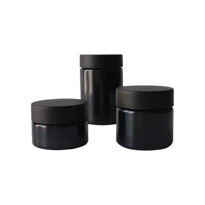 China Kush Pack Childproof Lid Black Plastic Weed Jar Smell Proof Airtight PET Jar for sale