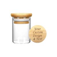 China Multiple Sizes Clear Glass Borosilicate Jar With Bamboo Silicone Sealed Lid for sale