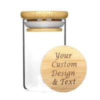 China Bamboo Wood Lid Round Kitchen Food Storage Jar High Heat Resistance for sale