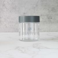 China CR Flower Bud Jar Child Resistant Airtight Smell Proof Black Screw Cap Glass Jars for Gummies Herbs Storage for sale
