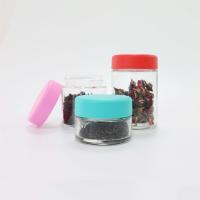 China 2oz 3oz Custom Logo Glass Weed Holder Jar With Child Resistant Screw Cap for sale