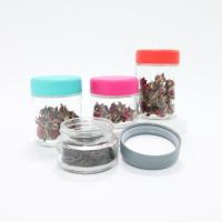 China Smooth Round Glass Weed Flower Candy Storage Container With Child Resistant Screw Cap for sale