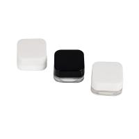 China 5ml Child Resistant Qube Clear Glass Concentrate Jar w/ Black White Cap for sale