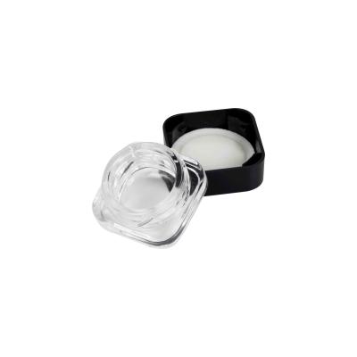 China Clear 5ml Glass Jar Childproof Lid Square Jar Concentrate Jar Packaging with Child Resistant Lid for sale