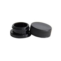 China 9ml Child Resistant Concentrate Glass Jars Thick Wall Small Black Jar with Black Cap for sale