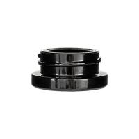 China 9ml Child Resistant Concentrate Glass Jars Thick Wall Small Black Jar with Black Cap for sale