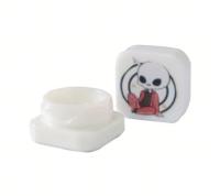 China 5mL Cube White Glass Concentrate Container Jar with Child Resistant Cap for sale
