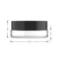 China 7ml Low Profile Thick Cosmetic Glass Jars with Black Lids for Concentrate Oil Lip Balm Cream for sale