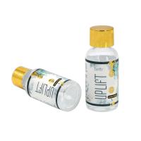 China Custom Label Labeled Smell Proof 1oz 30ml Luxury Mini Small Glass Bottle with Gold Aluminum Screw Lid Cap for Mojito Liquid for sale