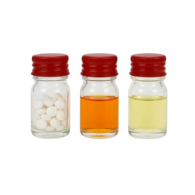 China Custom Logo Medicine Concentrate Oil 5mL Glass Bottle Jar with Red Metal Lid for sale
