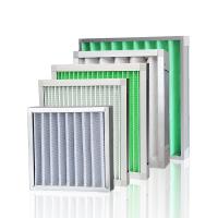 China Pleated Synthetic Fiber Medium Panel Type Pre Air Filter Accept OEM for sale