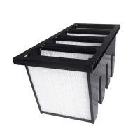 China Industrial Compact V Bank HEPA Air Filter with Plastic Frame and H13/H14 Efficiency for sale
