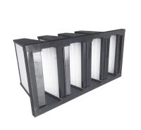 China Industrial Compact V Bank HEPA Air Filter with Plastic Frame and H13/H14 Efficiency for sale